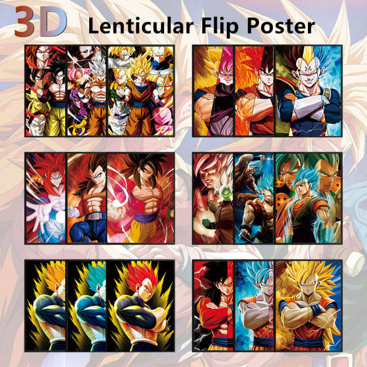 3D Lenticular Printing DBZ Anime Poster DBZ Poster 3D Stickers DBS Goku ...
