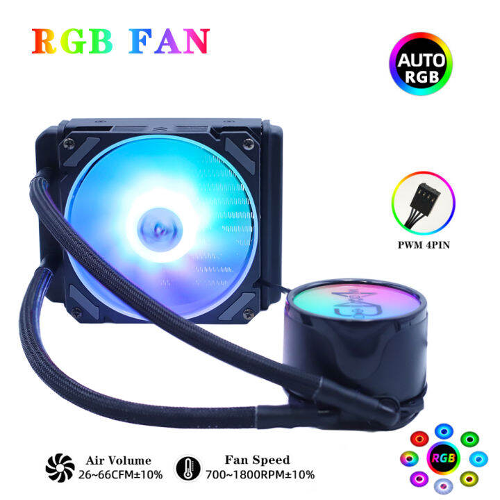 Wovibo PC CPU Water Cooling Computer Cooler RGB ARGB Liquid Fan ...