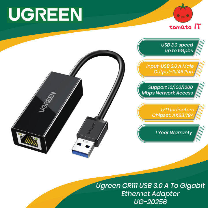 Ugreen CR111 USB 3.0 A To Gigabit Ethernet Adapter UG-20256 | Lazada