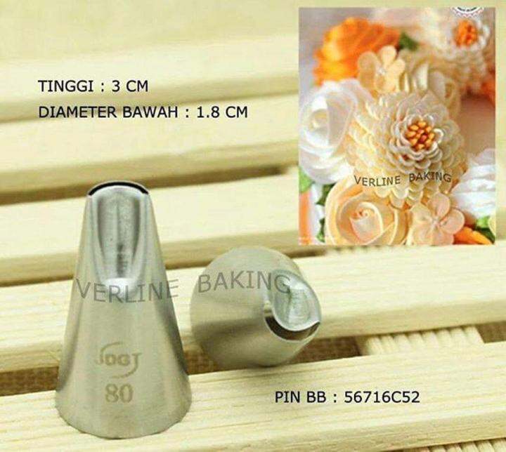 SPUIT BUNGA MAWAR NO 80 HIASAN KUE SPUIT IMPORT CHINA TANPA SAMBUNGAN ...