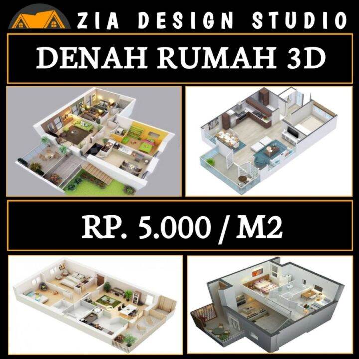 Jasa Desain Gambar Denah Rumah 3D | Layout Furniture | Jasa Render 3D ...