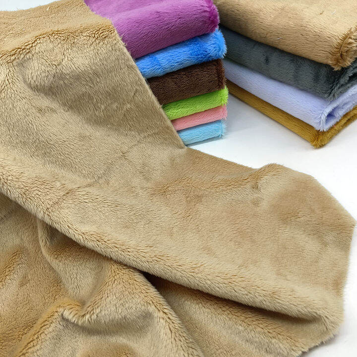 ZYFMPTEX Short Plush Fabric 100 Polyester Mixed Color 45x50c Soft And ...