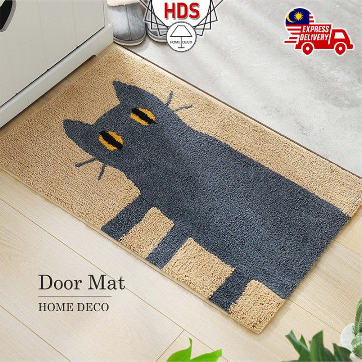 HDS Peekaboo Cat Floor Mat 🐈 Toilet Carpet Mat Cartoon Entrance Mat ...