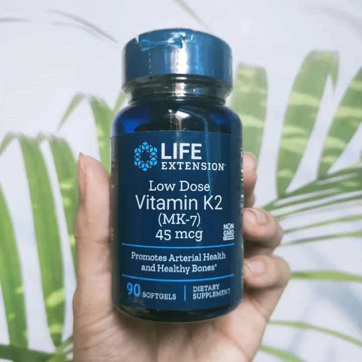 Low Dose Vitamin K2 (MK-7) 45mcg 90 Softgels (Life Extension®) K-2 ...