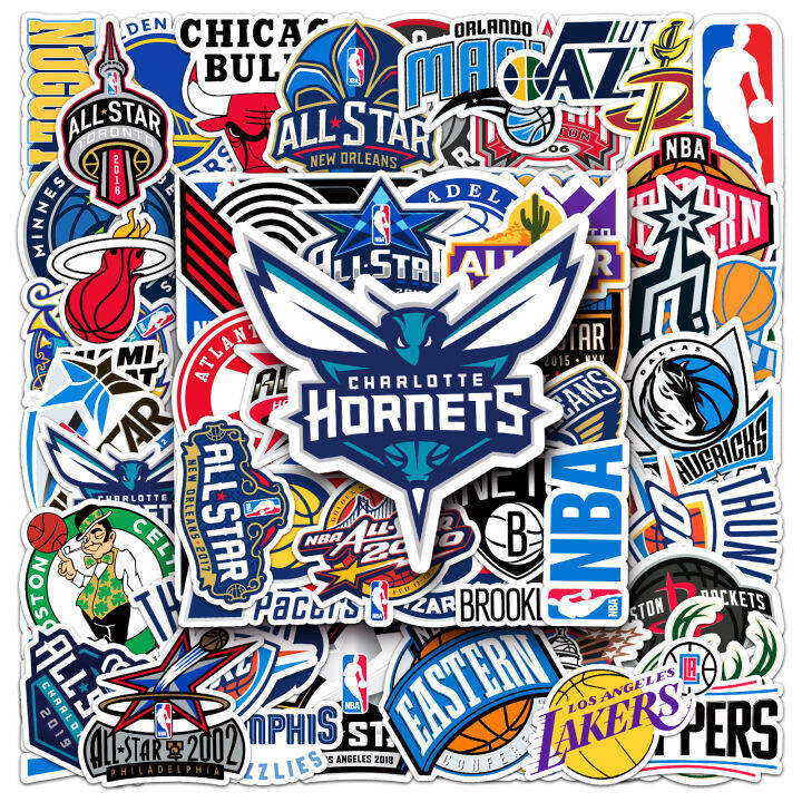 Cool 50pcs NBA Logo Basketball Graffiti Stickers For Laptop Guitar PS5 ...
