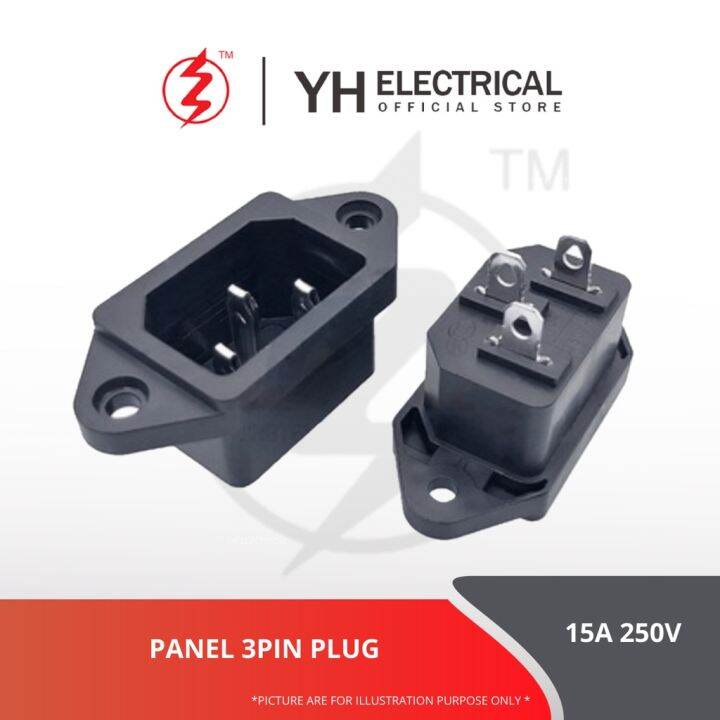 3pin Socket Male For Pressure Cooker 250vac 10a Power Inlet Sockets Ac品字电源接线插座 带螺丝孔c14公座三插 Lazada