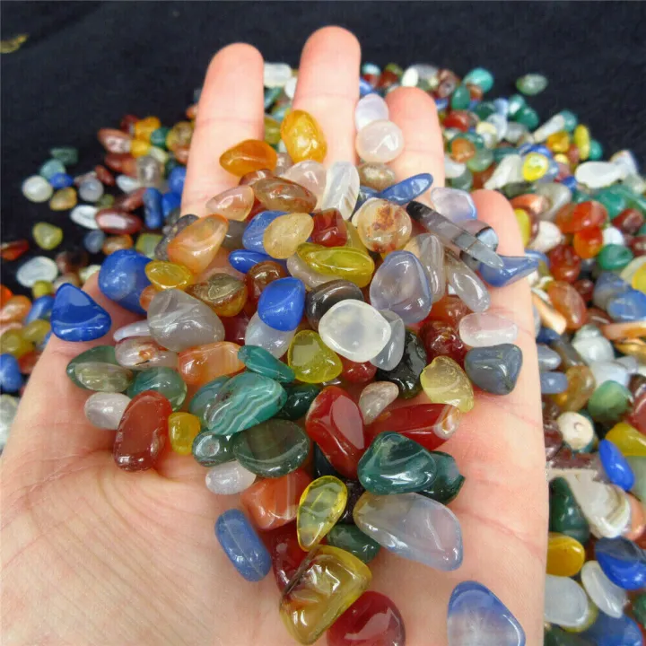 [YOY] 100g Natural Mixed Crystal Agate Stone Home Garden Flower Pot ...