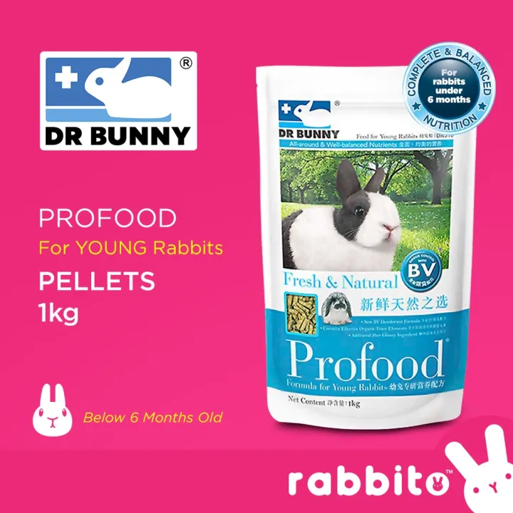Dr. Bunny Profood Pellets for Young Rabbits 1KG alfalfa hay-based ...