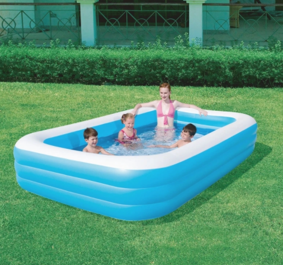 BESTWAY 3L 54009# DELUXE FAMILY INFLATABLE POOL 3.05*1.83*0.56M | Lazada PH