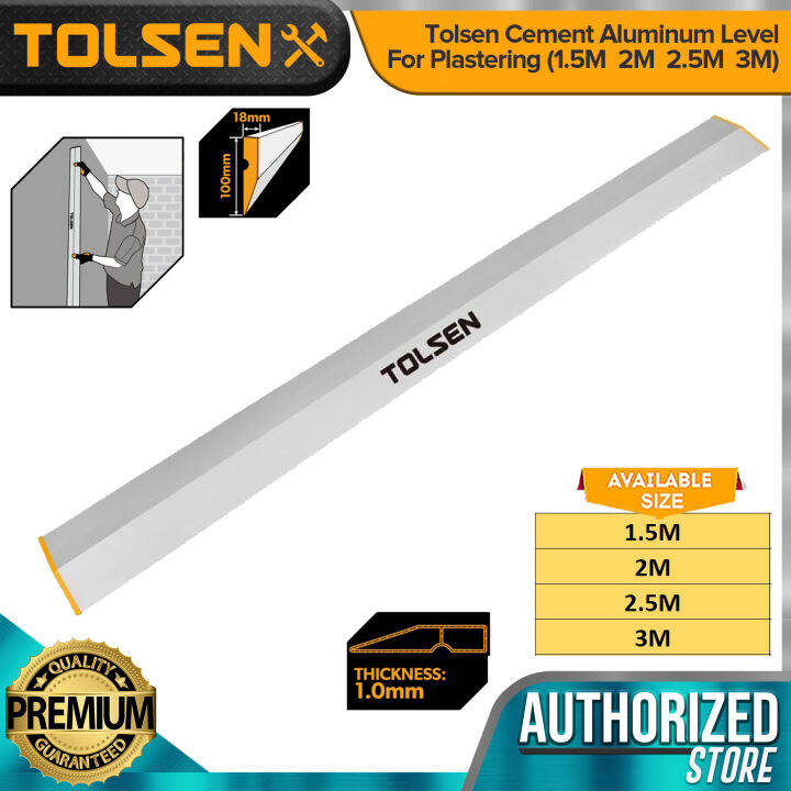 Tolsen Cement Aluminum Level For Plastering (1.5M 2M 2.5M 3M) | Lazada PH