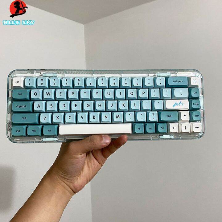 GMK iceberg theme keycaps pbt XDA profile Dye-sub 61 64 71 68 84 98 87 ...