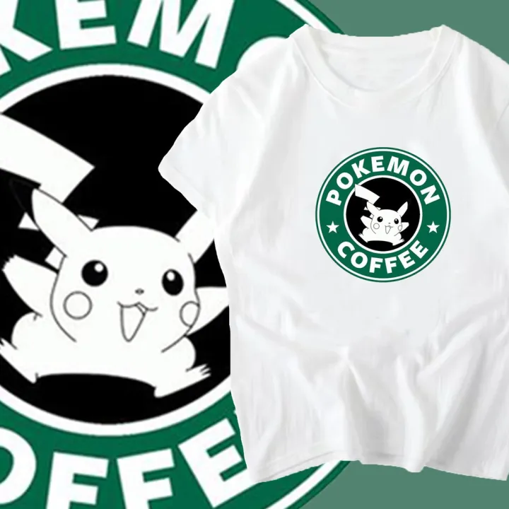 PIKACHU POKEMON COFFEE 2STYLE anime oversize COTTON ASIA SIZE UNISEX ...
