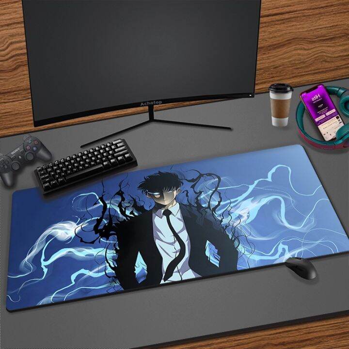 Large Anime Solo Leveling Mouse Pad Sung Jinwoo Manga Mousepad For ...