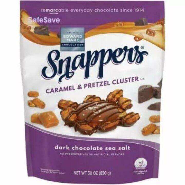 Snappers Caramel Pretzel Cluster dark chocolate sea salt BEST BEFORE ...