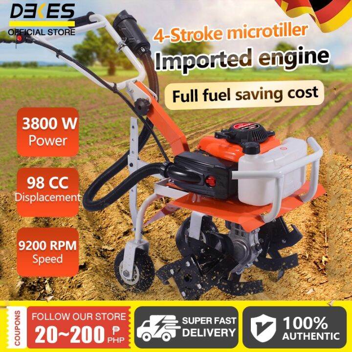 ♟Garden Gasoline Small Rotary Tiller Outdoor Multi-Function Mower Four ...