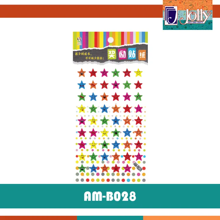 Colorful Stars Emoticon Sticker AM-B028 - Arts and Crafts - For Scrap ...