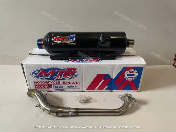 MT8 Exhaust Pipe NMAX V2 2020 - 2022 | Shiny Black, Titanium Tip ...