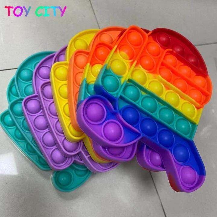 cheap Rainbow color pop it Fidget Toy fidget simple dimple toy Pops ...