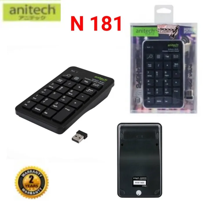 ANITECH แป้นพิมพ์ตัวเลข คีย์บอร์ดตัวเลข คีย์บอร์ด ไร้สาย รุ่น N181 ...