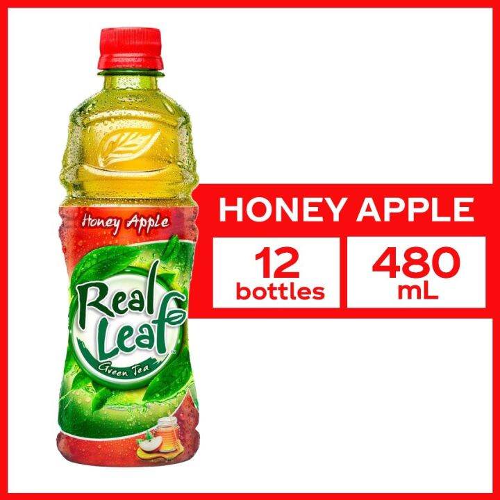 Real Leaf Green Tea Honey Apple 480mL - Pack of 12 | Lazada PH