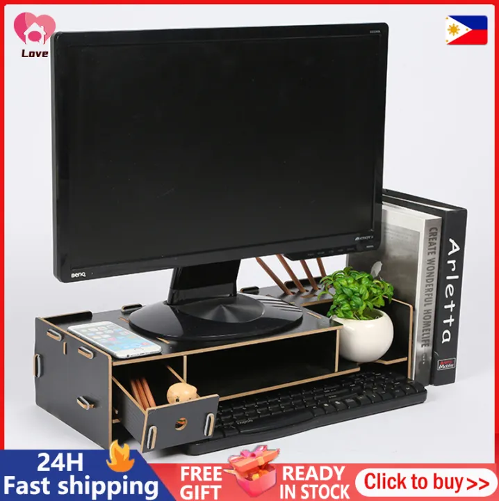 Neck Guard Computer Monitor Screen Increase Shelf Desk Storage Box ...