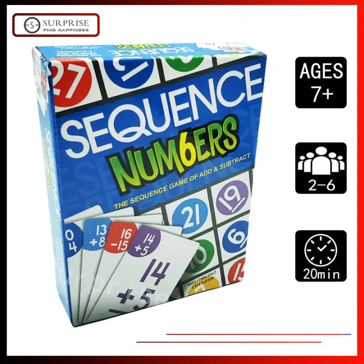Board Game Sequence Numbers the Sequence Game of Add&Subtract Family Game Equations Board Game ...