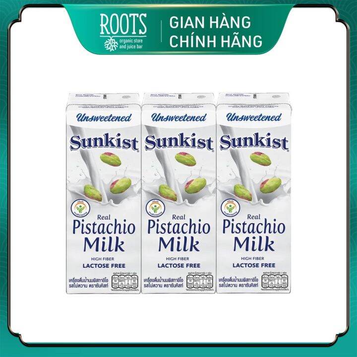 Sữa Hạt Dẻ Cười Không Đường, Real Pistachio Milk, Unsweetened, Lactose Free, 3 Hộp (540ml ...