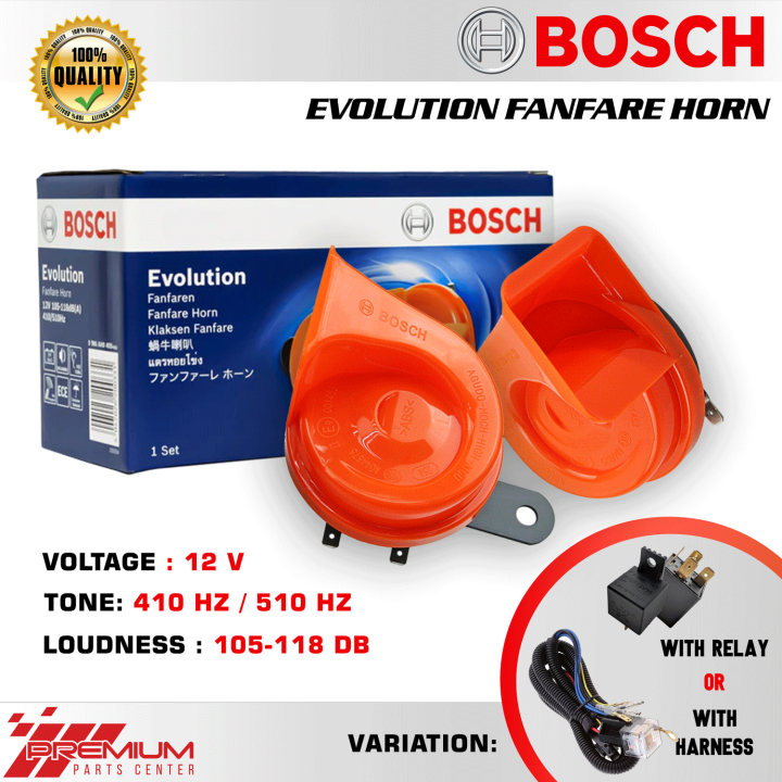 BOSCH Evolution Horn Orange Low and High Tone Horn 1 SET - 12 Volts ...