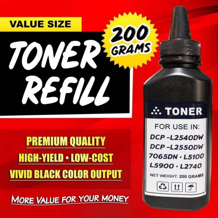 200 GRAMS Toner Refill for DCP L2540dw L2550dw 7065 5900 2700 2540 2550 ...