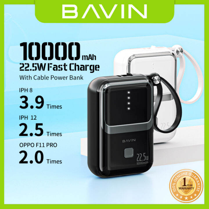 BAVIN PC023 10000MAH 22.5W Super Fast Charging Mini Powerbank Built-In ...