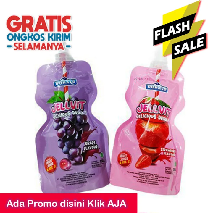 Donald Jelly Vit 130ml Minuman jeli rasa anggu dan stoberi | Lazada ...