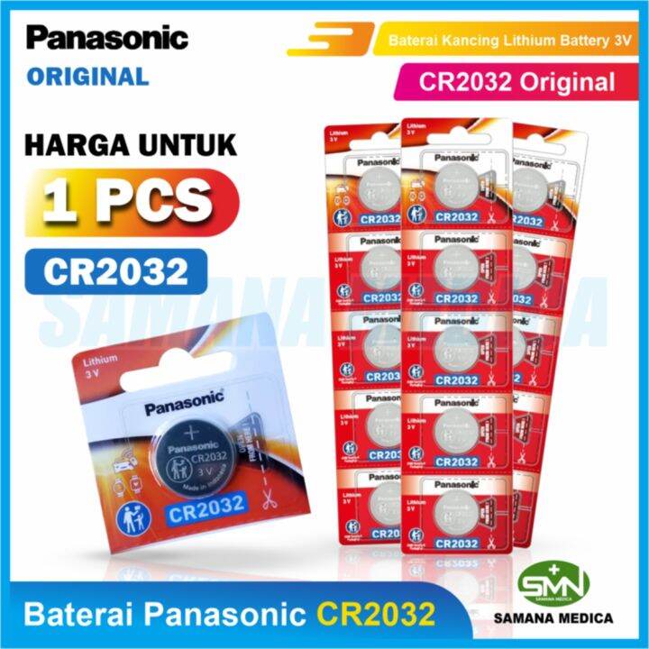 Baterai Panasonic CR2032 Original / CR 2032 Baterai Kancing Lithium Battery 3V - Satuan - Harga ...