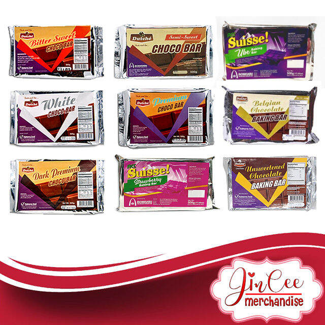 Dutche Chocolate Bar 500g (Belgian,Ube,Strawberry,Premium,Dark ...