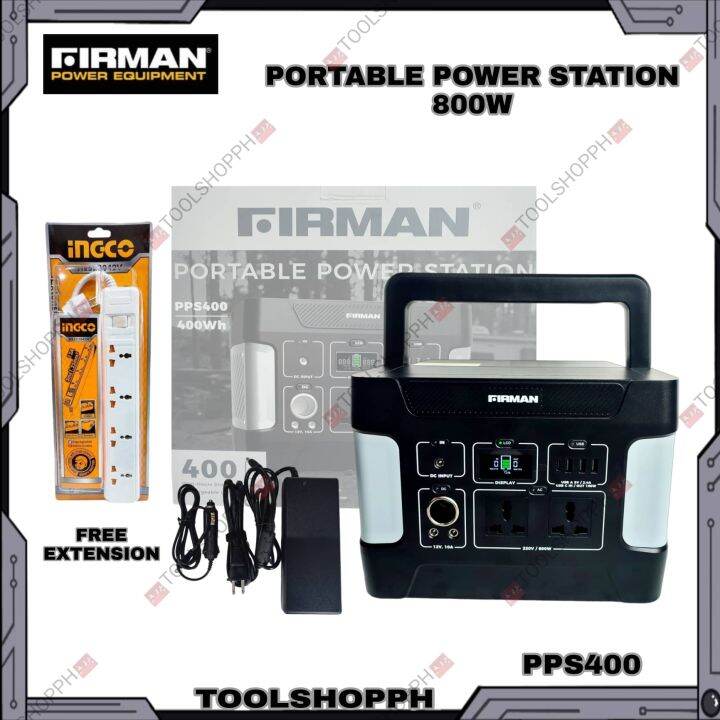 FIRMAN 800W/403Wh Portable Power Station PPS400 FREE Extension | Lazada PH