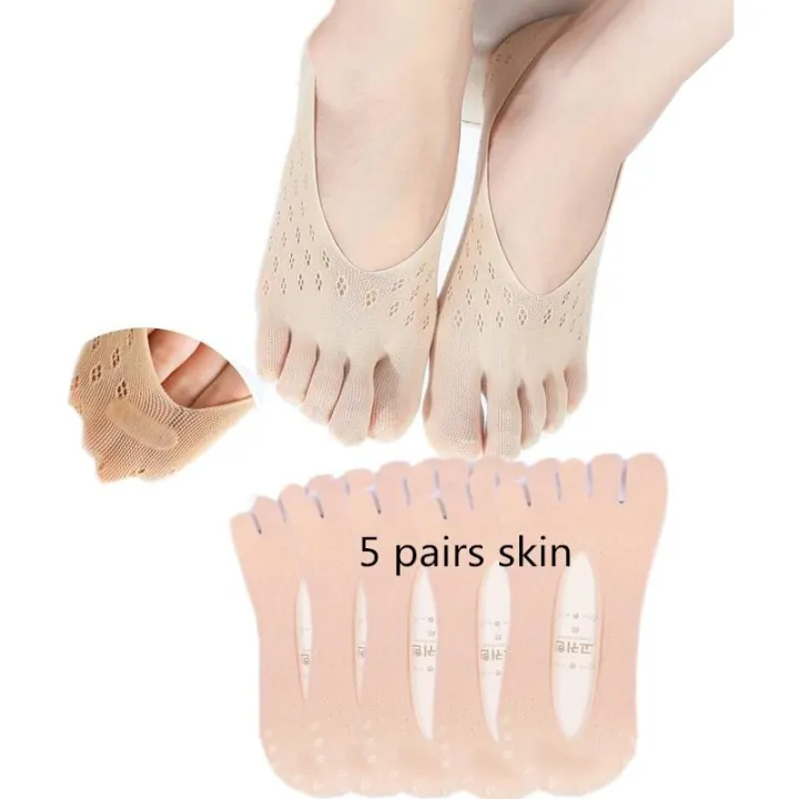 Ruizhijzg 5 Pair Five finger Toe Socks Women Female No Show Summer ...