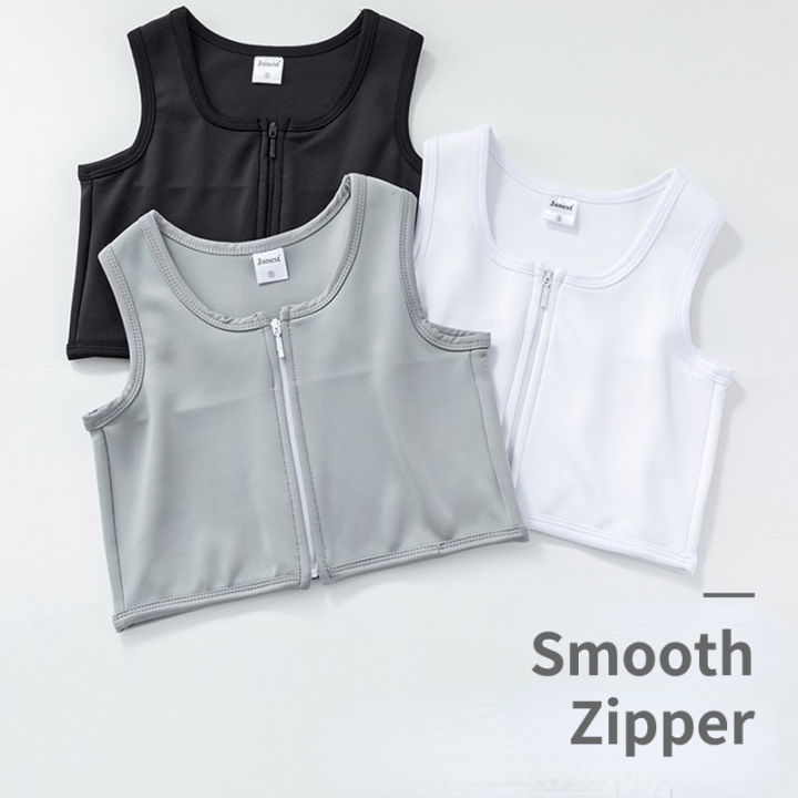 Bandage Chest Binder Front Zipper Short Breathable Breast Binder 3