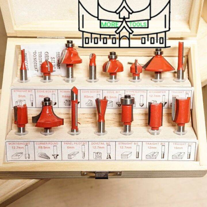 Mata Router Bit Set 15pc Mata Profil Mata Trimmer Bits | Lazada Indonesia