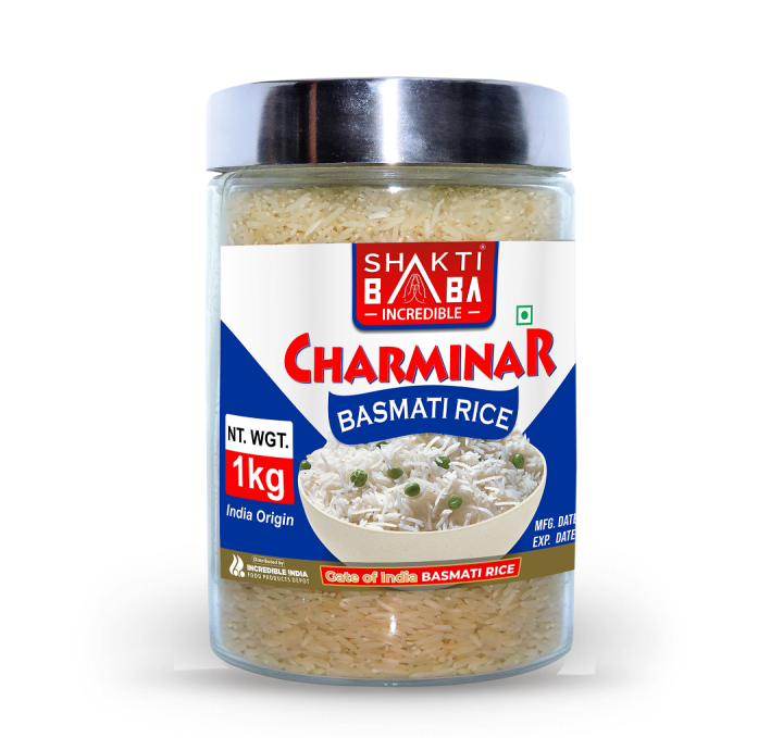 SHAKTI BABA Genuine CHARMINAR BASMATI RICE(No Mixed Grain) IN BOTTLE ...