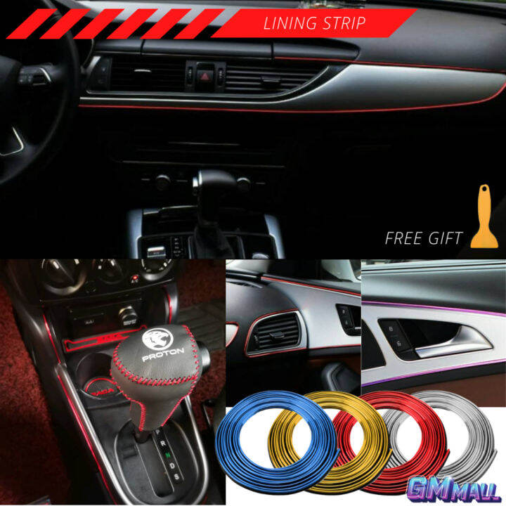 CAR AMBIENT LINING STRIP Dashboard Moulding Aircon Line interior lining ...