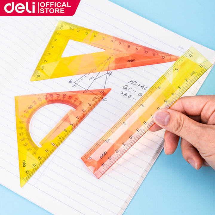 Deli Set Ruler 3-1 School Supplies High quality Metric and inch ...