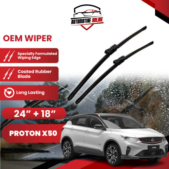 PROTON X50 OEM WIPER BLADE HIGH QUALITY 1 SET (24 INCH + 18 INCH) | Lazada