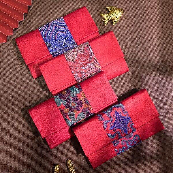 CNY Silk Embroidery Pouch / Silk Red Packet/ Cloth Ang Bao / New Notes ...