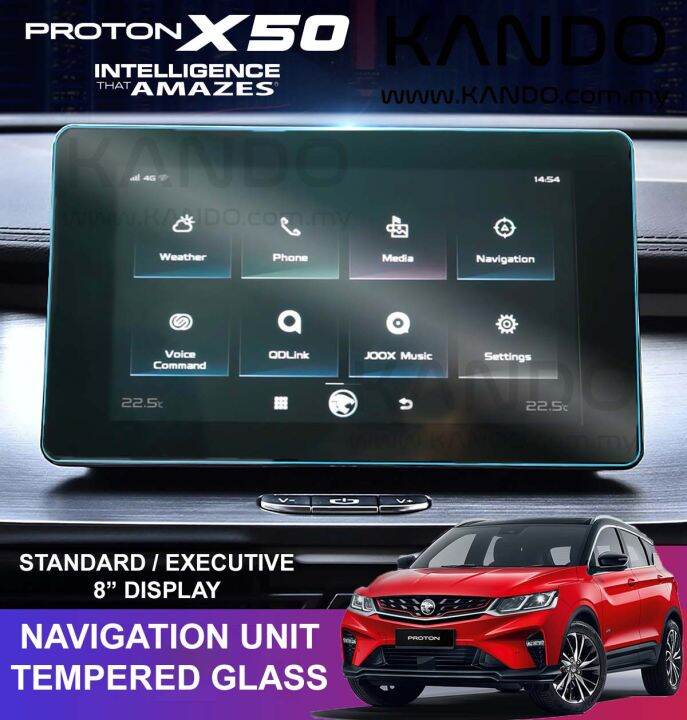 Proton X50 8" Head Unit Screen Infotainment Tempered Glass Protector ...