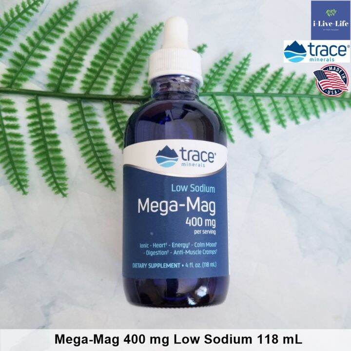 แมกนีเซียม ชนิดน้ำ Low Sodium Mega-Mag 400 mg 118 mL Magnesium Chloride ...