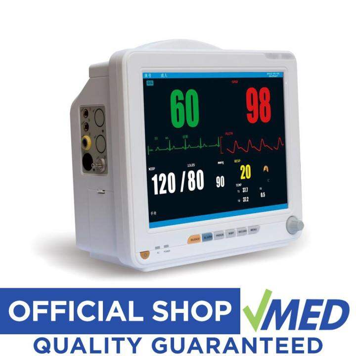 VMED Patient Monitor YK-8000C Multi-Parameter ECG, RESP, NIBP, SPO2, 2 ...