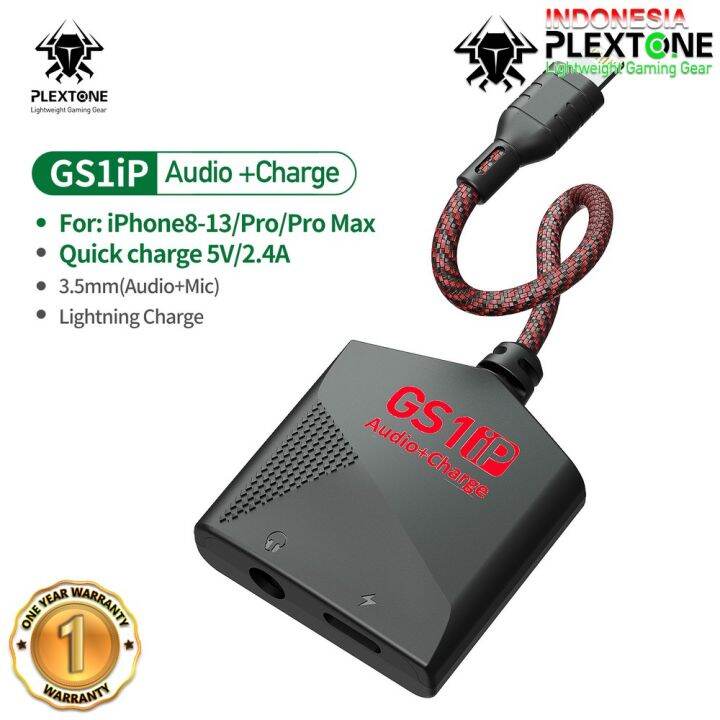 PLEXTONE GS1iP Converter Audio Adapter Lightning to 3.5mm AUX Audio ...