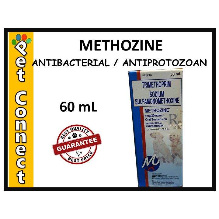 METHOZINE 60 mL Oral Antibacterial / Antiprotozoan Suspension for DOGS ...