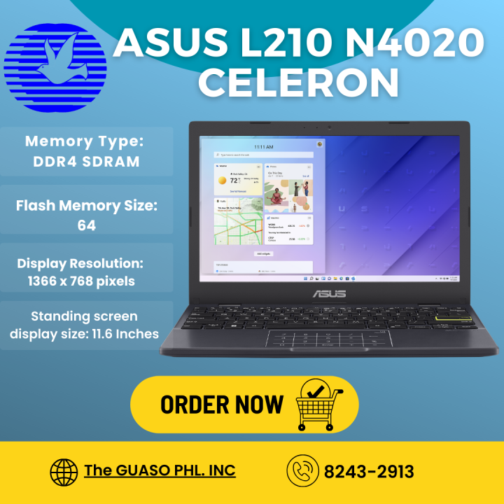 ASUS Vivobook Laptop L210 11.6” Ultra Thin | Lazada PH