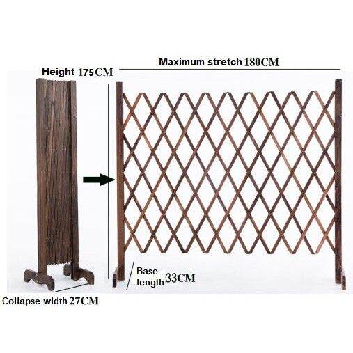 Fence 210cm x 175cm Fir Wood Safety Expandable Pagar Portable ...