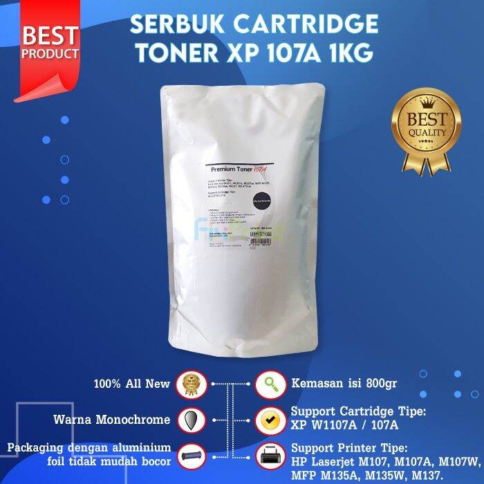Serbuk Refill Cartridge HP 107A W1107A Toner M107A M107W MFP M135W ...